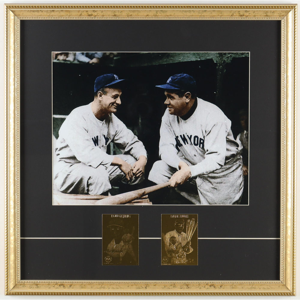 Babe Ruth & Lou Gehrig Yankees Custom Framed Colorized Photo Display ...