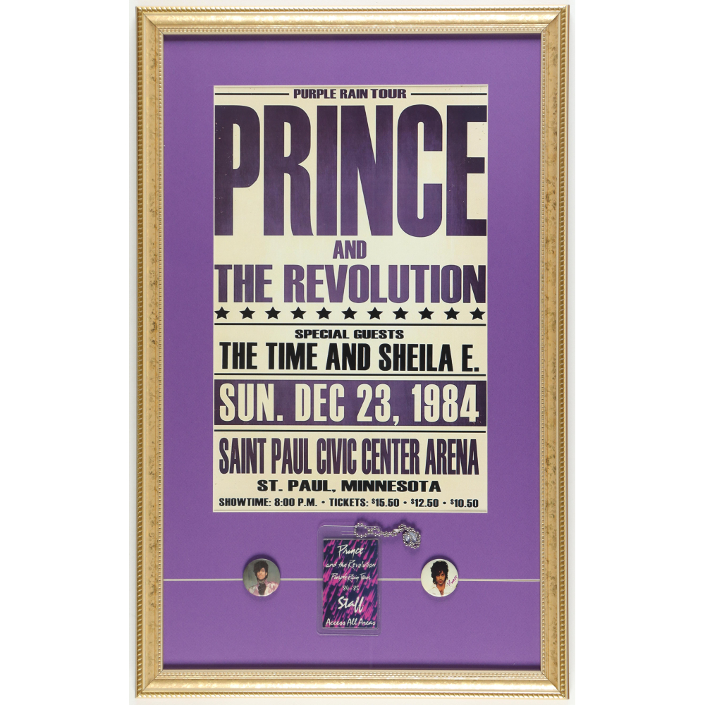 Prince & The Revolution Purple Rain Tour Custom Framed Poster Display ...