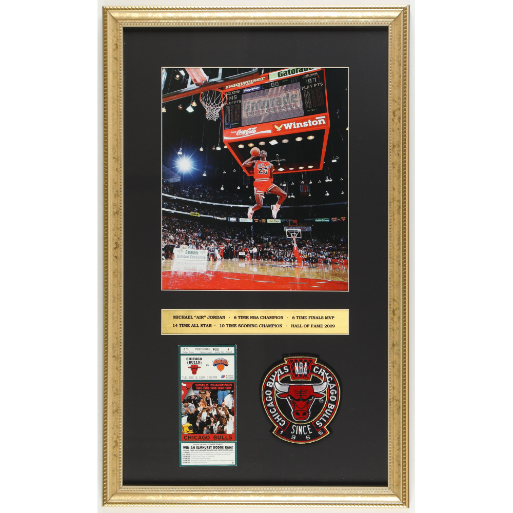 Michael Jordan Bulls "Dunk Contest" Custom Framed Photo Display with ...