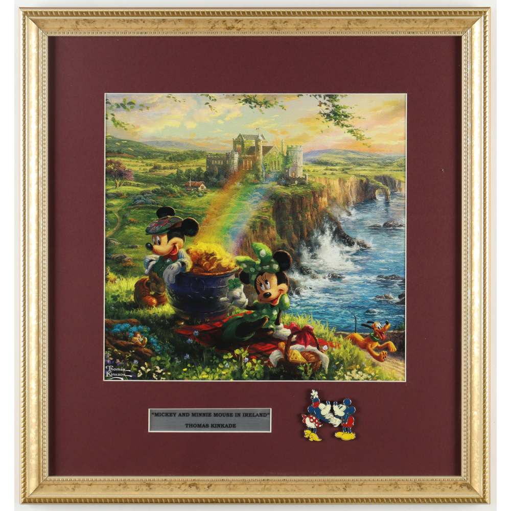 Thomas Kinkade "Mickey and Minnie Mouse in Ireland" Custom Framed Print ...
