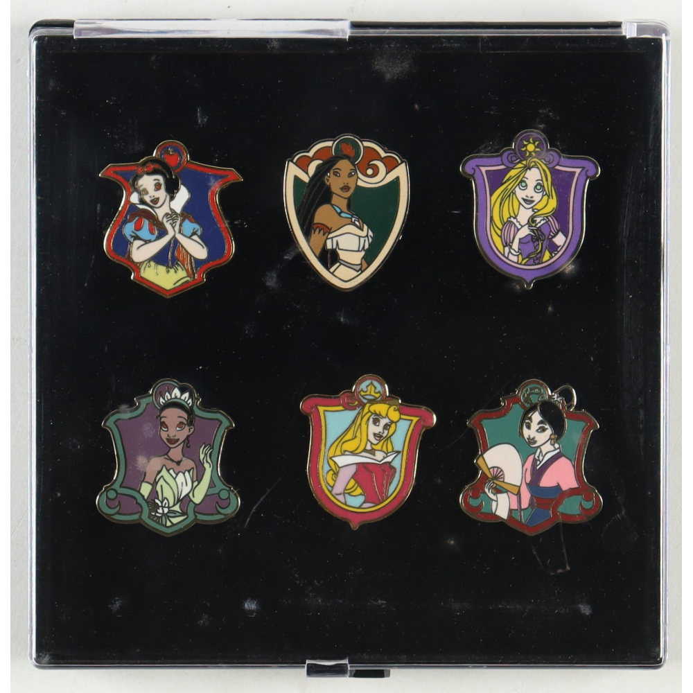 Walt Disney Princesses Collection Set of (6) Pins with Display Case ...