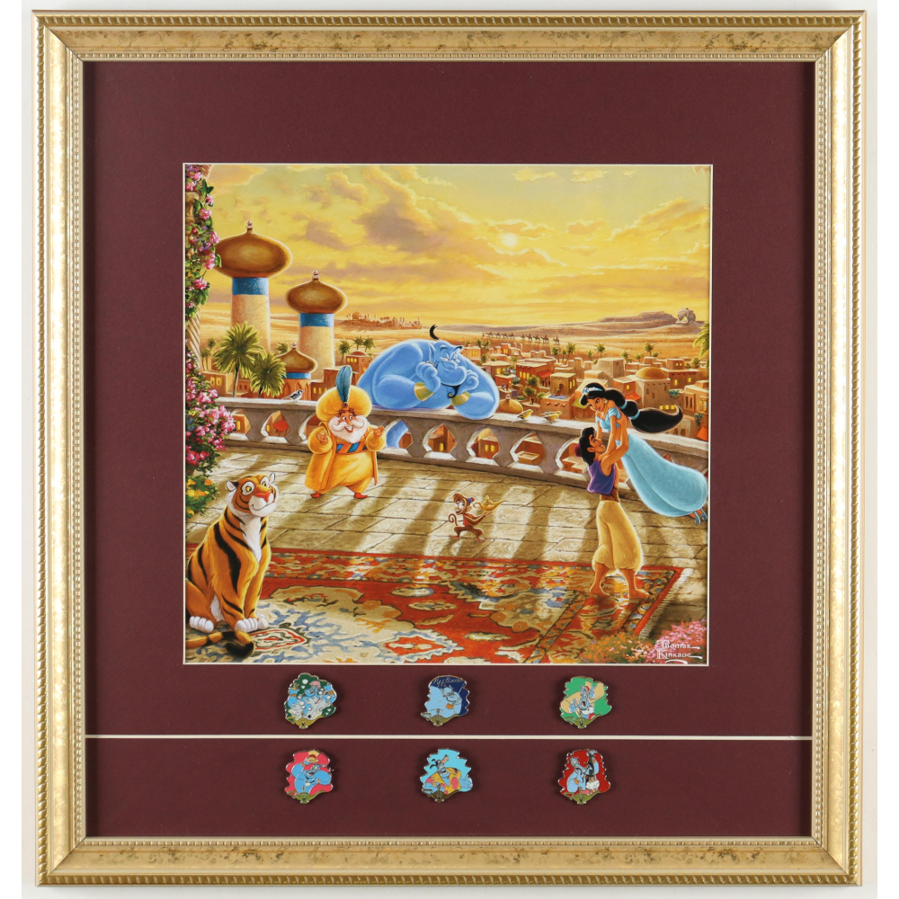Thomas Kinkade "Aladdin" Custom Framed Print with Set of (6) Pins ...