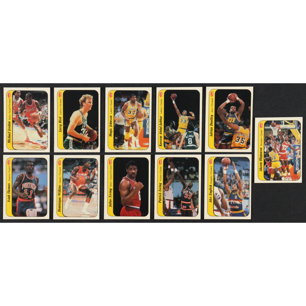 1986-87 Fleer Stickers Basketball Complete Set of (11) Cards with ...
