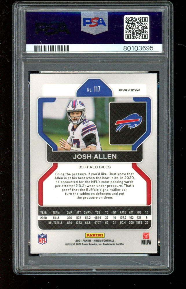 Josh Allen 2021 Panini Prizm Prizms Red White and Blue #117 (PSA 9) | Pristine Auction