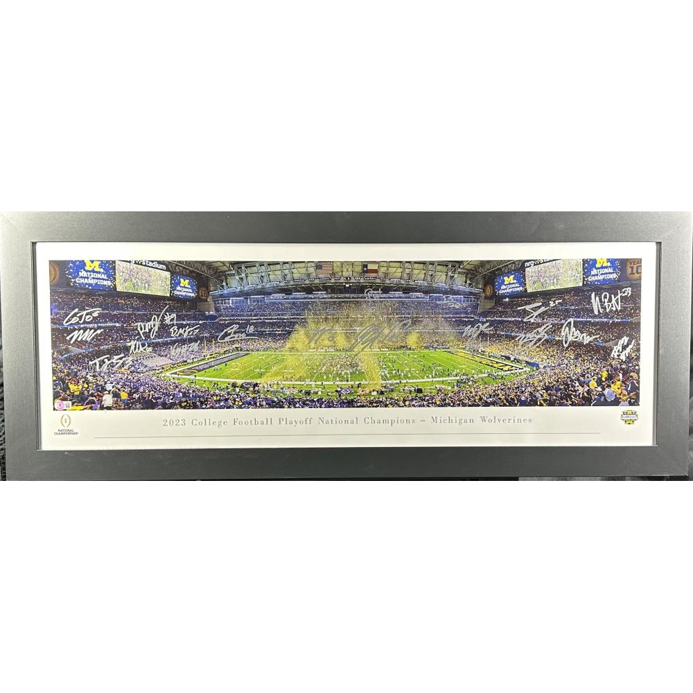 2023 Michigan Wolverines National Champions Custom Framed Photo Display ...