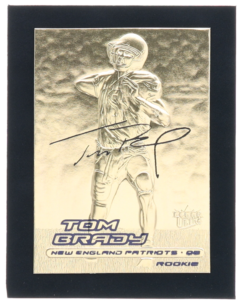 Tom Brady 2000 Fleer Ultra 23Kt Gold Blue Metallic Signature Series RC ...