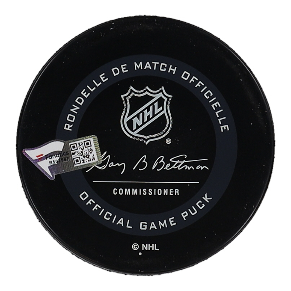 Leon Draisaitl Signed Oilers Logo Hockey Puck (Fanatics) | Pristine Auction