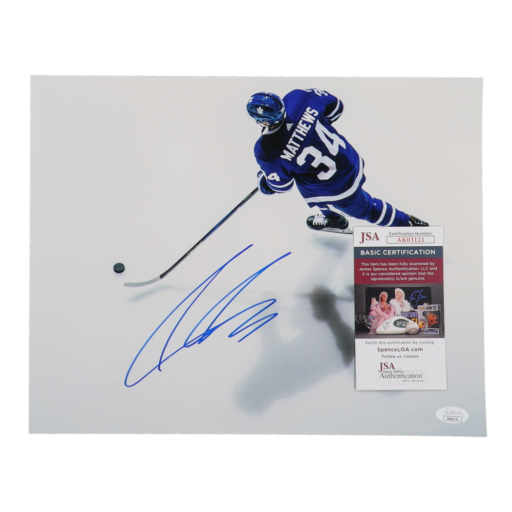 Auston Matthews Signed Maple Leafs 11x14 Photo (JSA) | Pristine Auction