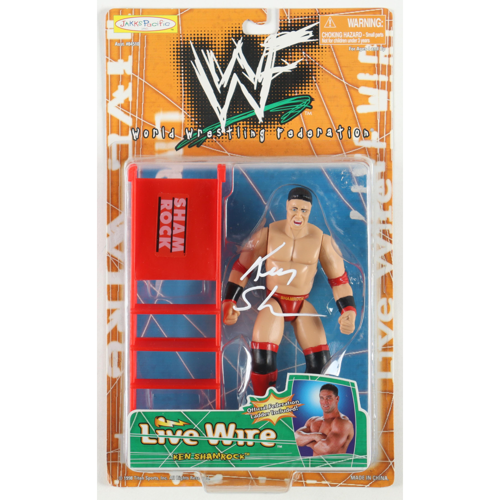 Ken Shamrock Signed WWE Live Wire Action Figure (JSA) | Pristine Auction