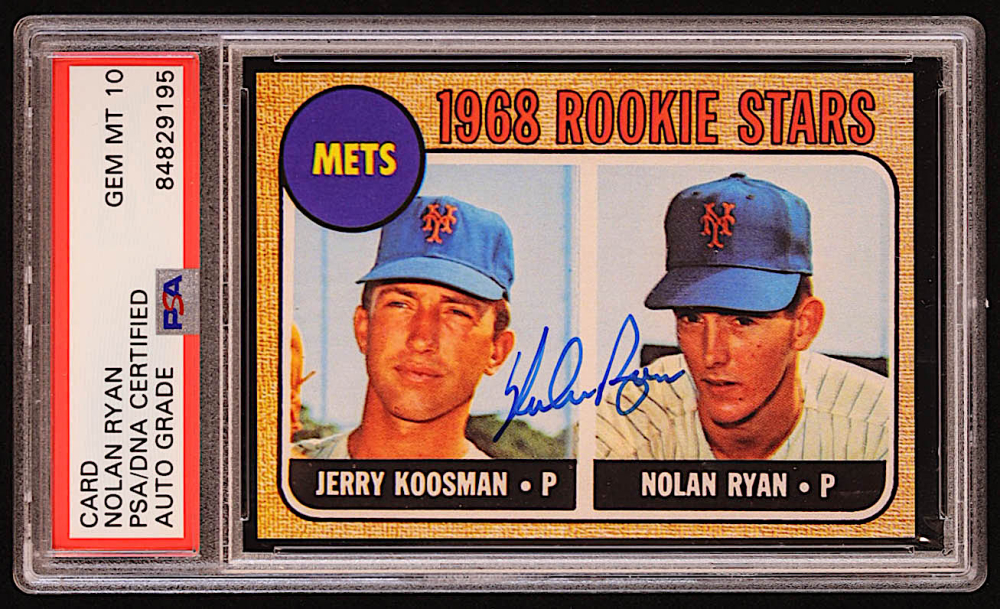 Nolan Ryan Signed 1968 Topps #177 Rookie Card Reprint (PSA | Autograph ...