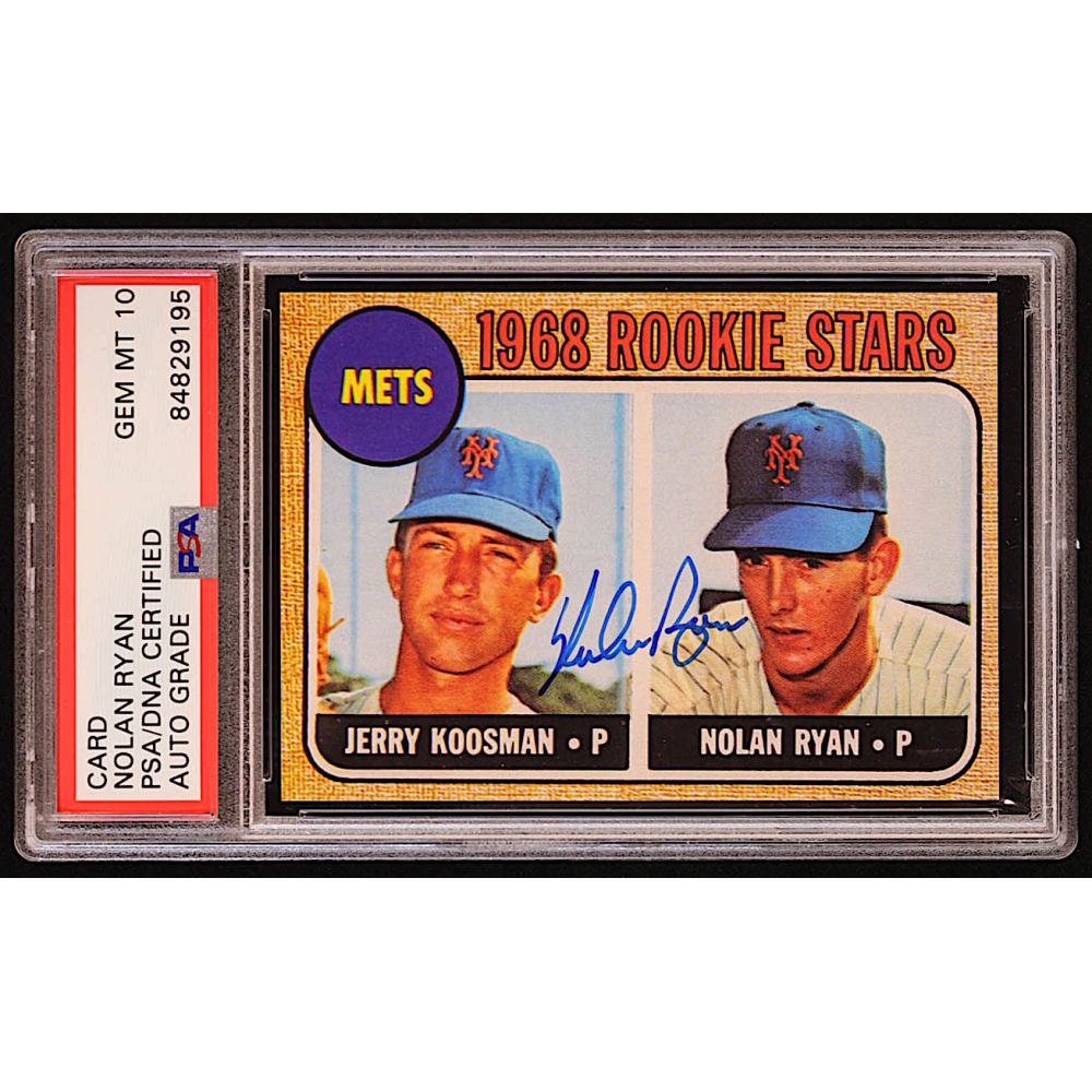 Nolan Ryan Signed 1968 Topps #177 Rookie Card Reprint (PSA | Autograph ...