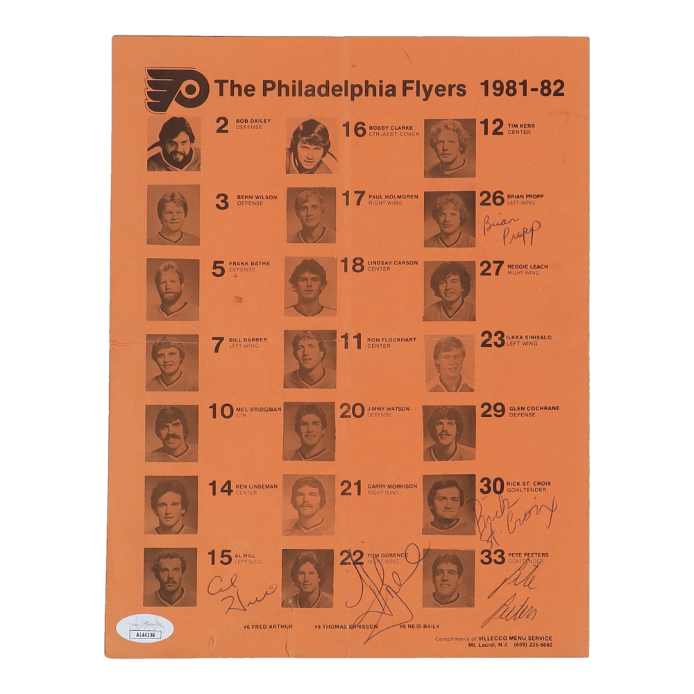 Flyers 1981-82 Program Signed by (5) with Al Hill, Tom Gorence, Rick St ...