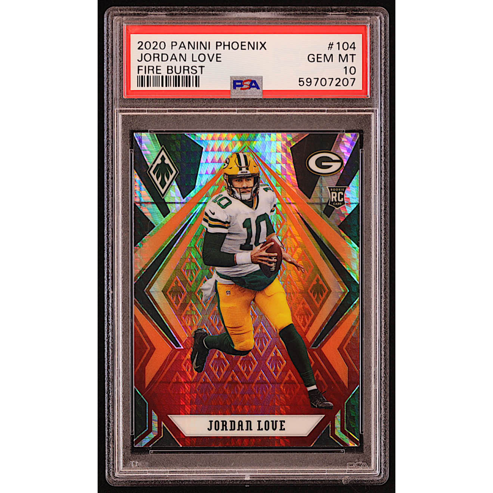 Jordan Love 2020 Panini Phoenix Fire Burst #104 RC (PSA 10) | Pristine ...
