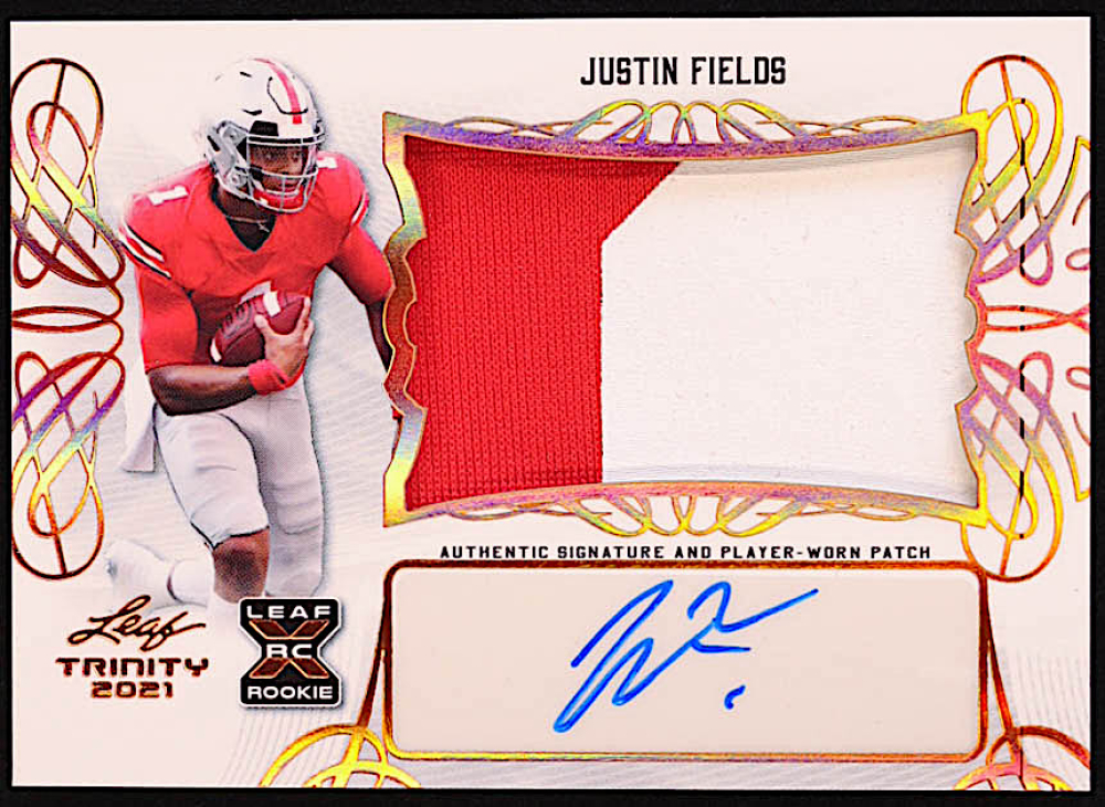 Justin Fields 2021 Leaf Trinity Patch Autographs #PAJF1 RC | Pristine ...