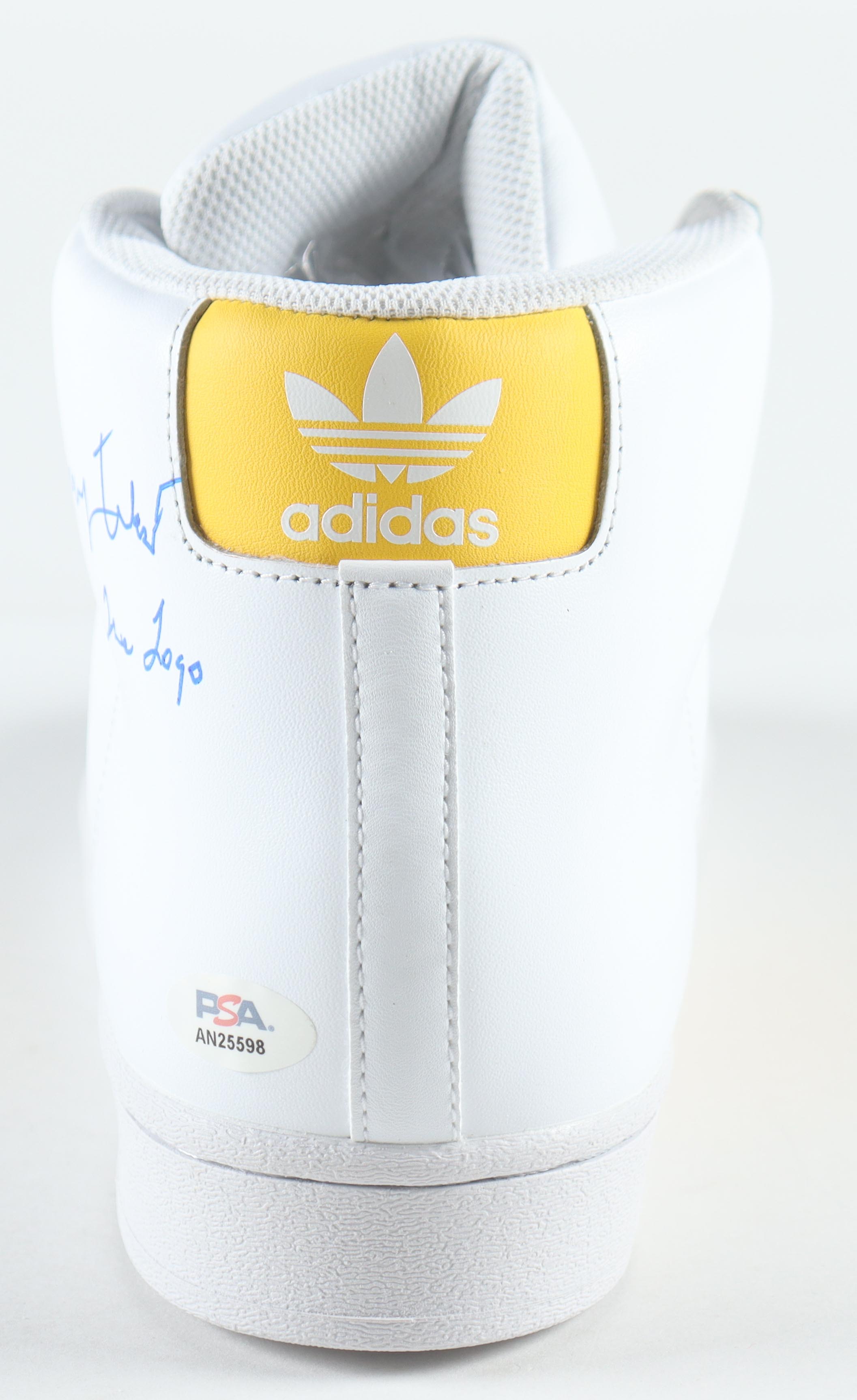 Jerry West Signed Yellow Adidas Pro Model Basketball Shoe Inscribed ...
