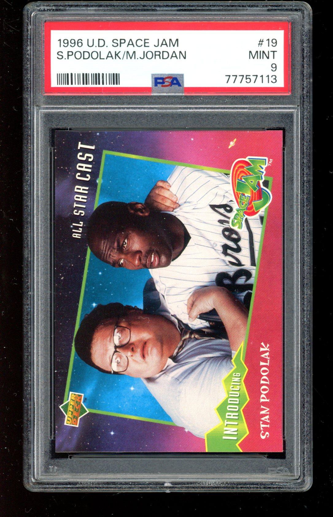 Michael Jordan w/ Stan Podolak 1996-97 Upper Deck Space Jam #19 (PSA 9 ...