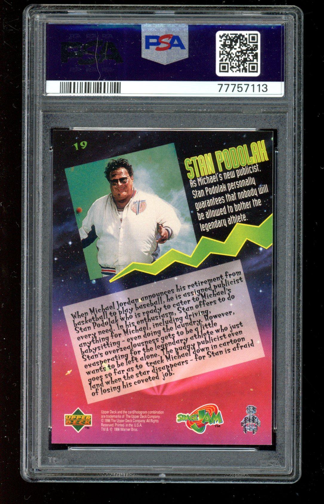 Michael Jordan w/ Stan Podolak 1996-97 Upper Deck Space Jam #19 (PSA 9 ...