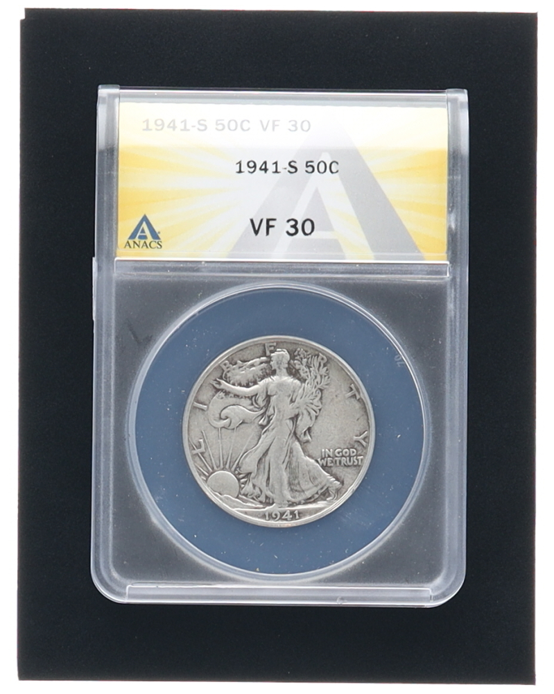 1941-S Walking Liberty Silver Half Dollar (ANACS VF30) | Pristine Auction