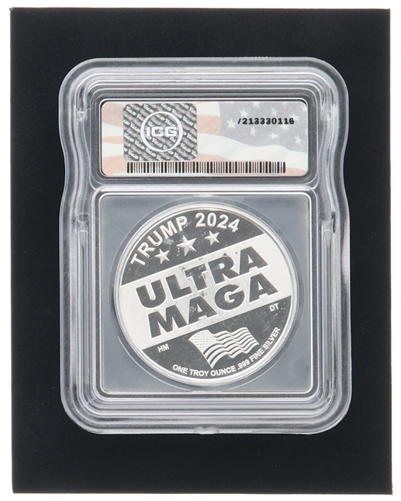 2024 Donald Trump "Return of the Great MAGA King" 1oz .999 Fine Silver Bullion Round (ICG BU ...