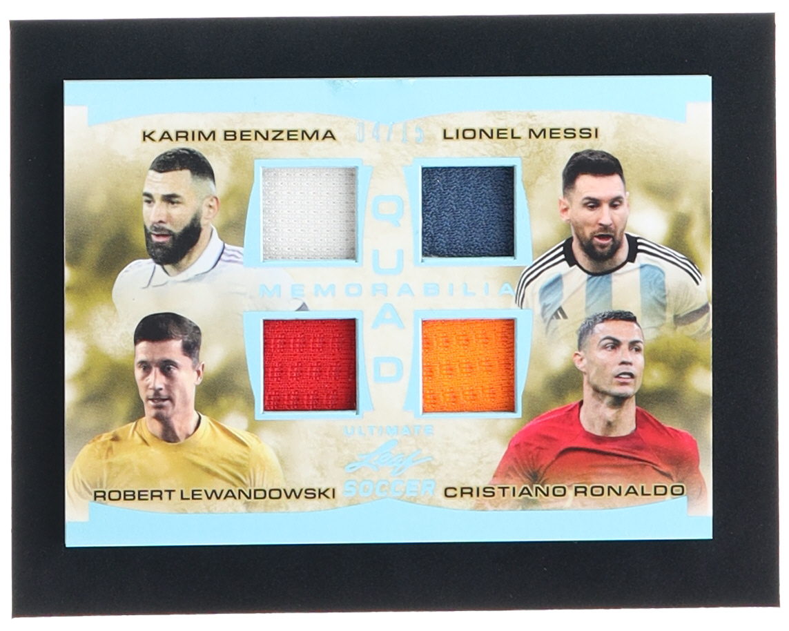 2022 Leaf Ultimate Soccer Quad Memorabilia Platinum Blue #UQM5 Karim ...