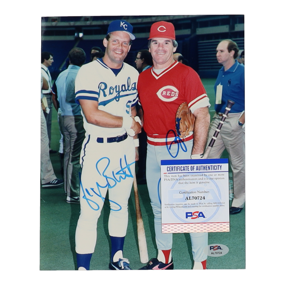 George Brett & Pete Rose Signed 8x10 Photo (PSA) | Pristine Auction