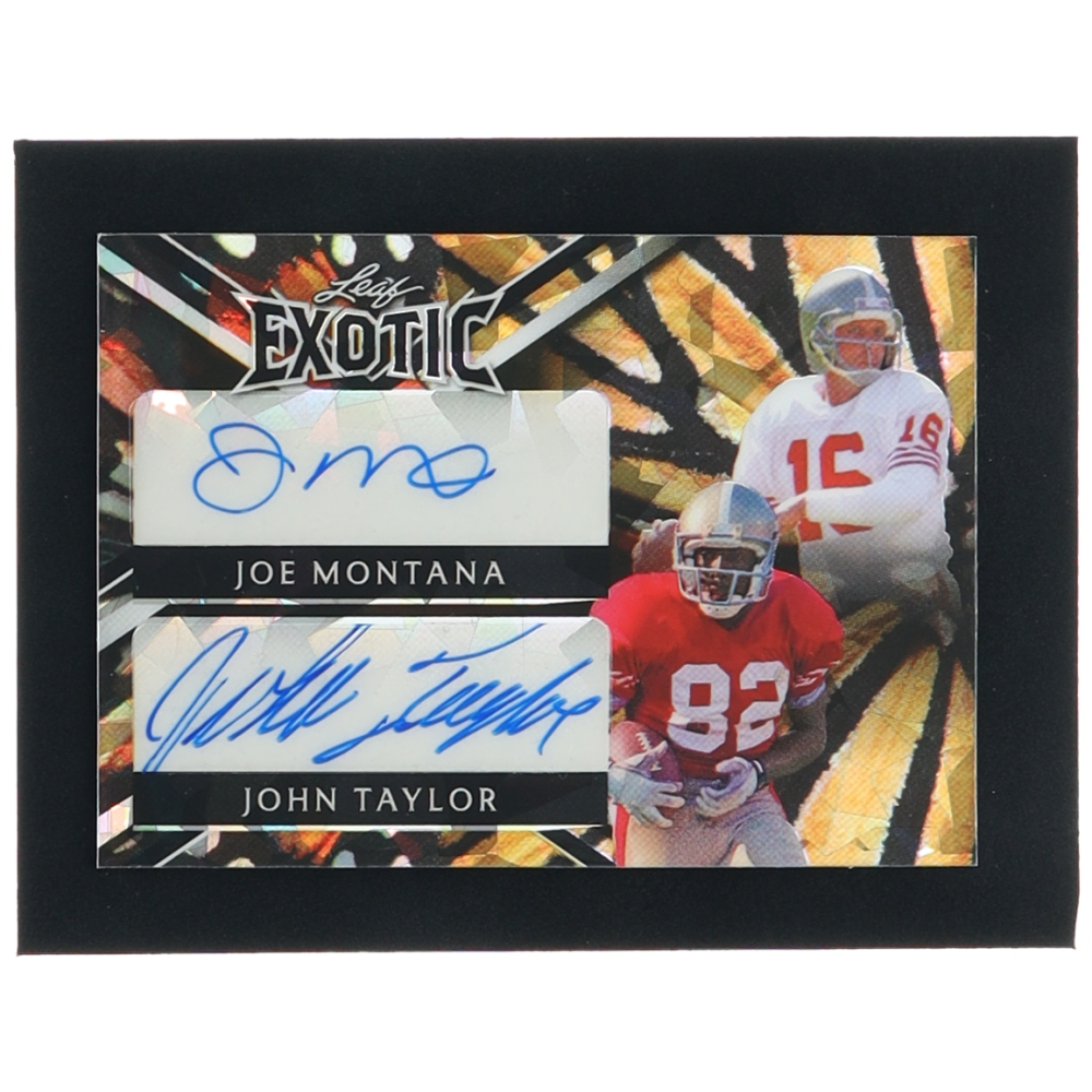 Joe Montana / John Taylor 2023 Leaf Exotic Dual Autographs Butterfly # ...