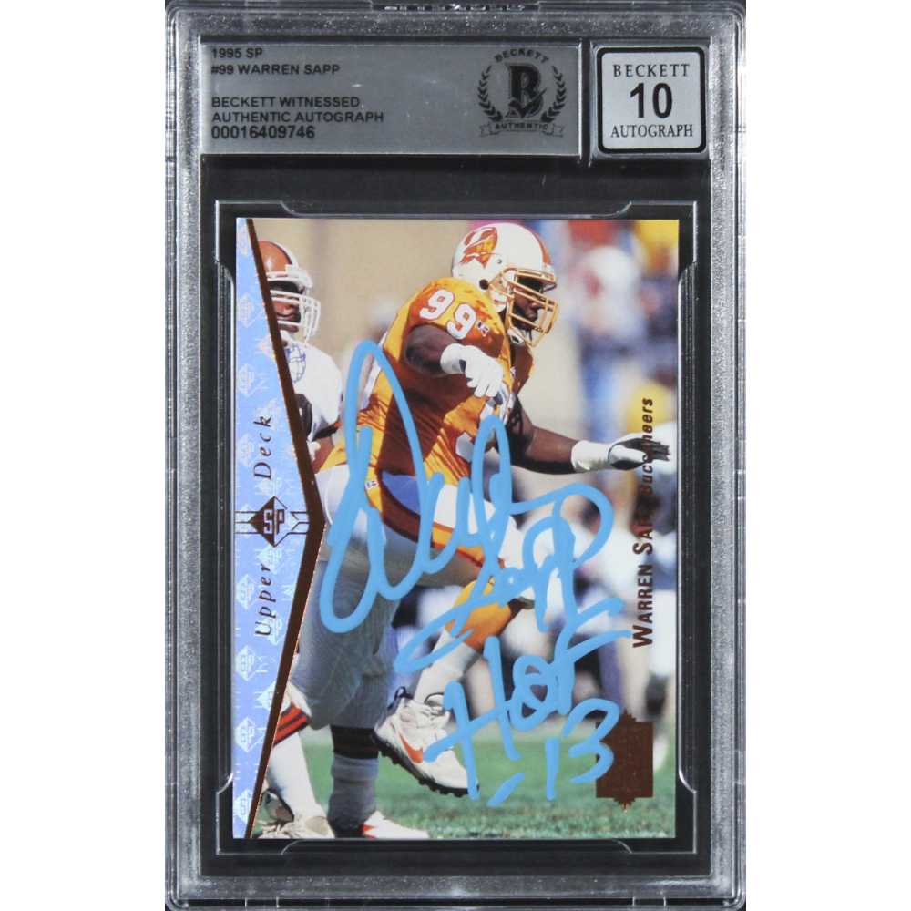 Warren Sapp Signed 1995 SP #99 RC Inscribed "HOF 13" (BGS | Autograph ...