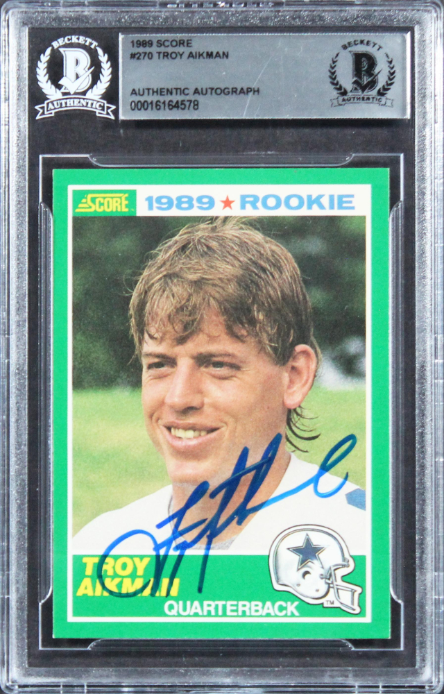 Troy Aikman Signed 1989 Score #270 RC (BGS) | Pristine Auction