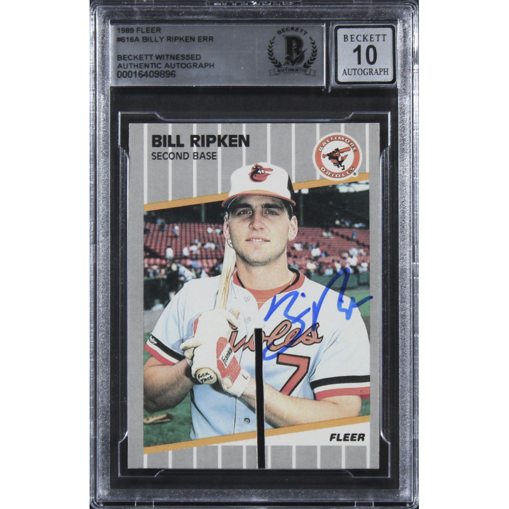 Bill Ripken Signed 1989 Fleer #616A ERR (BGS | Autograph Graded 10 ...