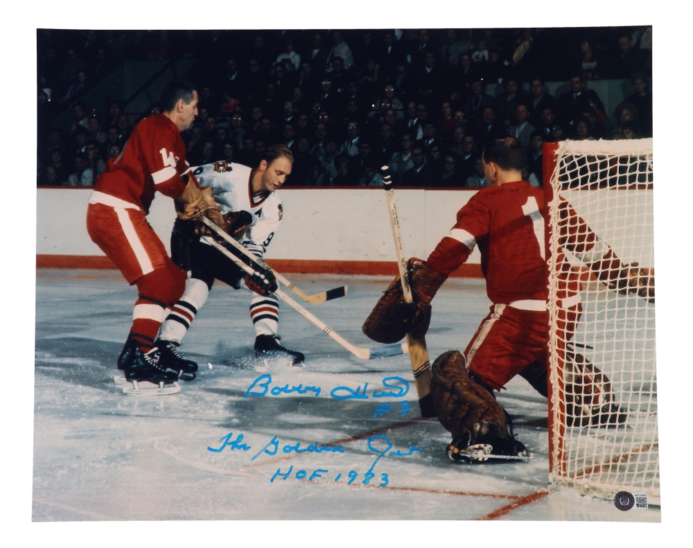 Bobby Hull Signed Blackhawks 16x20 Photo Inscribed "The Golden Jet, HOF ...