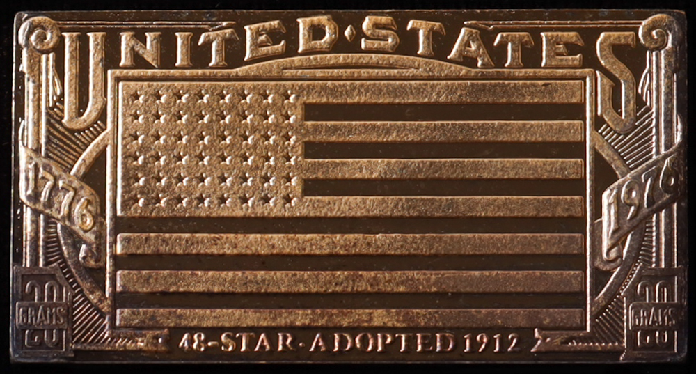 The Silver Mint Flags of America - "48-Star Flag Adopted 1912" 24kt ...