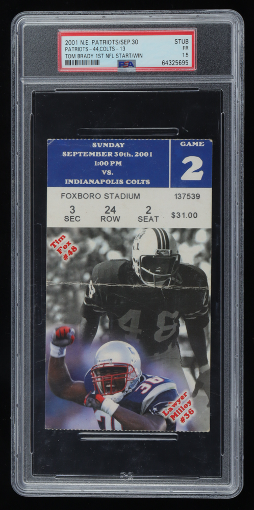 2001 Patriots vs. Colts Ticket Stub (PSA) | Pristine Auction