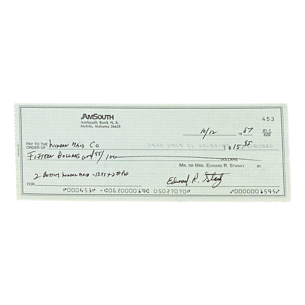 Ed Stanky Signed Personal Bank Check (Beckett) | Pristine Auction