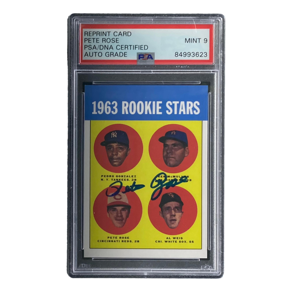 Pete Rose Signed 1963 Topps #537 Rookie Stars / Pedro Gonzalez RC / Ken ...