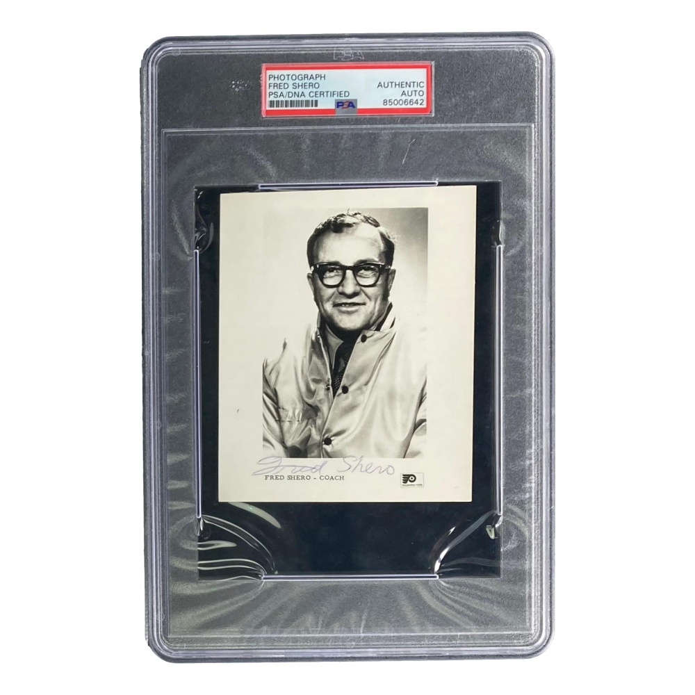 Fred Shero Signed 4x5 Flyers Photo (PSA) | Pristine Auction