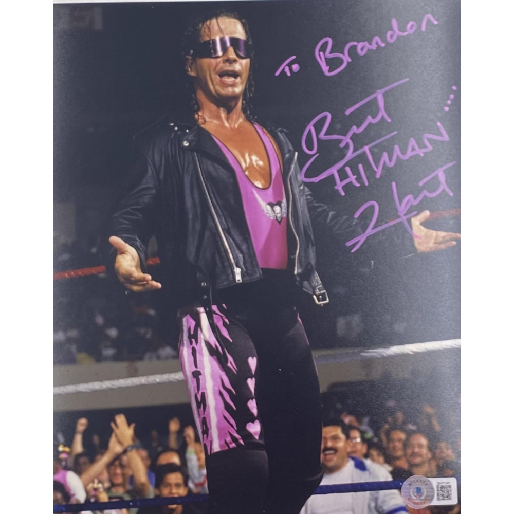 Bret "The Hitman" Hart Signed 8x10 Photo with Inscription (Beckett ...