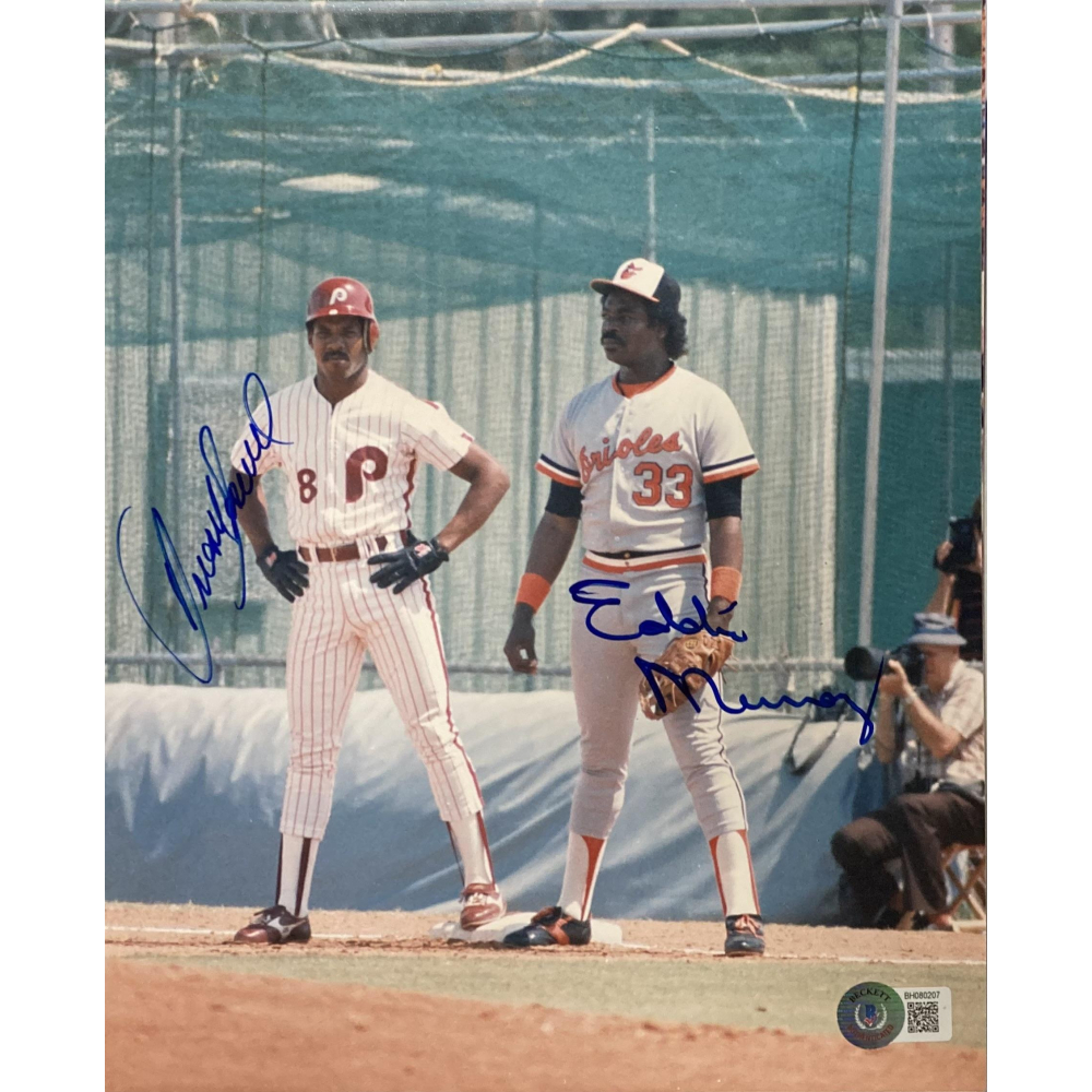 Juan Samuel & Eddie Murray Signed 8x10 Photo (Beckett) | Pristine Auction
