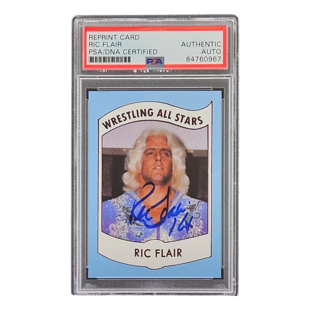 Ric Flair Signed 1982 Wrestling All Stars #27 RC Reprint Card Inscribed ...