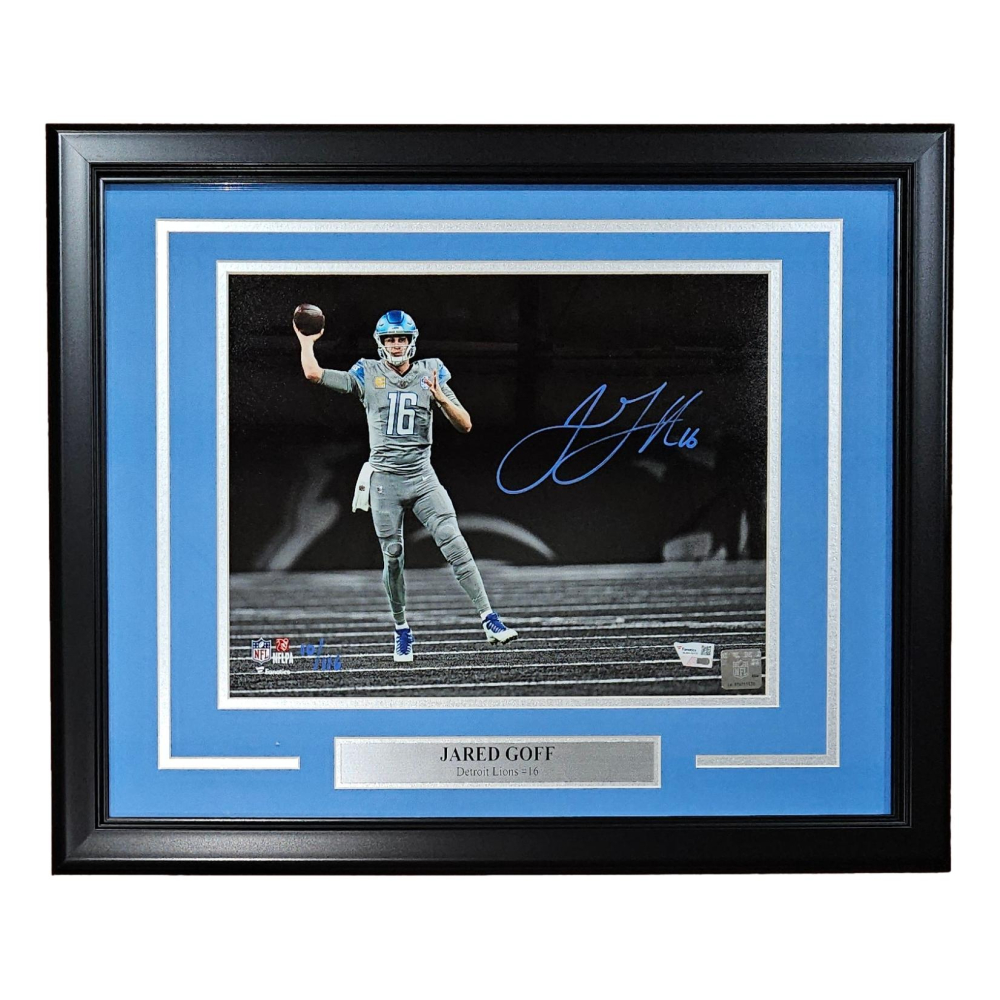 Jared Goff Signed Lions Custom Framed Photo (Fanatics) | Pristine Auction