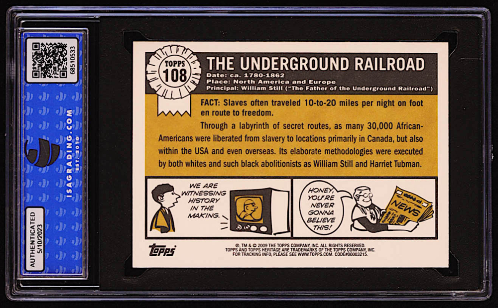 The Underground Railroad 2009 Topps American Heritage Heroes #108 (ISA ...