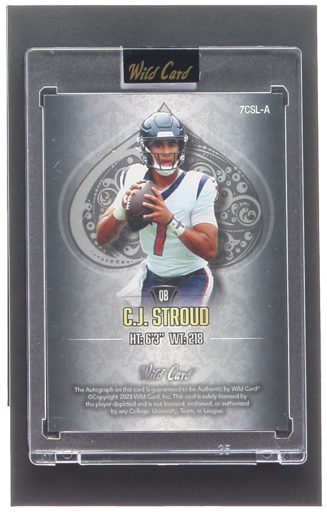 C.J. Stroud 2023 Wild Card 7 Card Studs Autographs Silver #7CSLA RC #1/1 | Pristine Auction