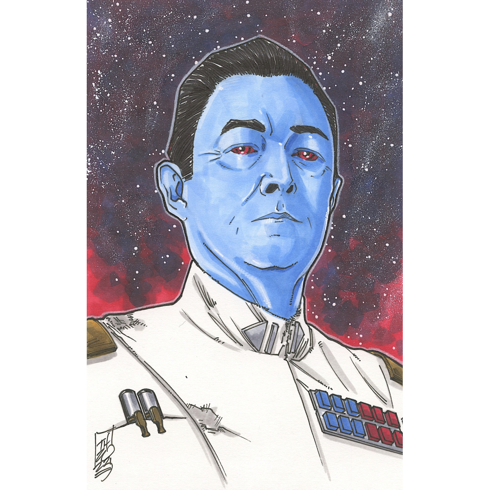 "Grand Admiral Thrawn" Star Wars Hand Drawn Sketch by Tom Hodges (1/1 ...