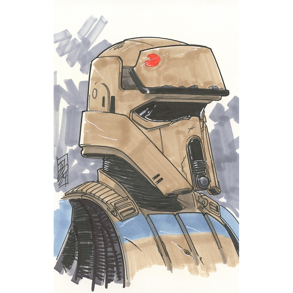 "Imperial Shoretrooper" Star Wars Hand Drawn Sketch by Tom Hodges (1/1 ...