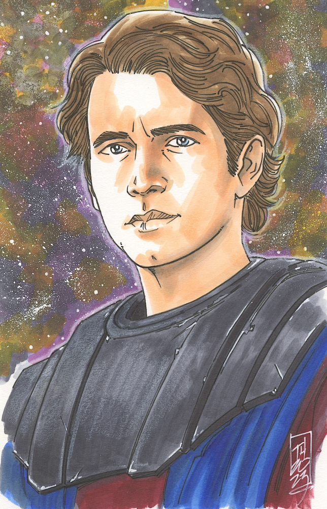 "Anakin Skywalker" Star Wars Hand Drawn Sketch by Tom Hodges (1/1 ...