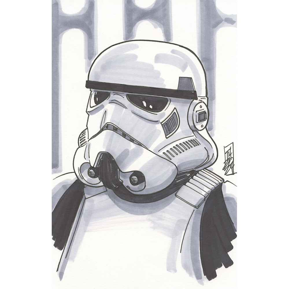 "Imperial Stormtrooper" Star Wars Hand Drawn Sketch by Tom Hodges (1/1 ...