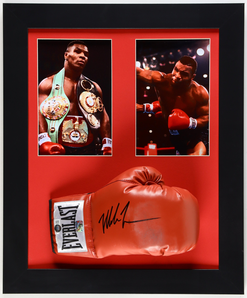 Mike Tyson Signed Custom Framed Everlast Boxing Glove Display (Beckett ...