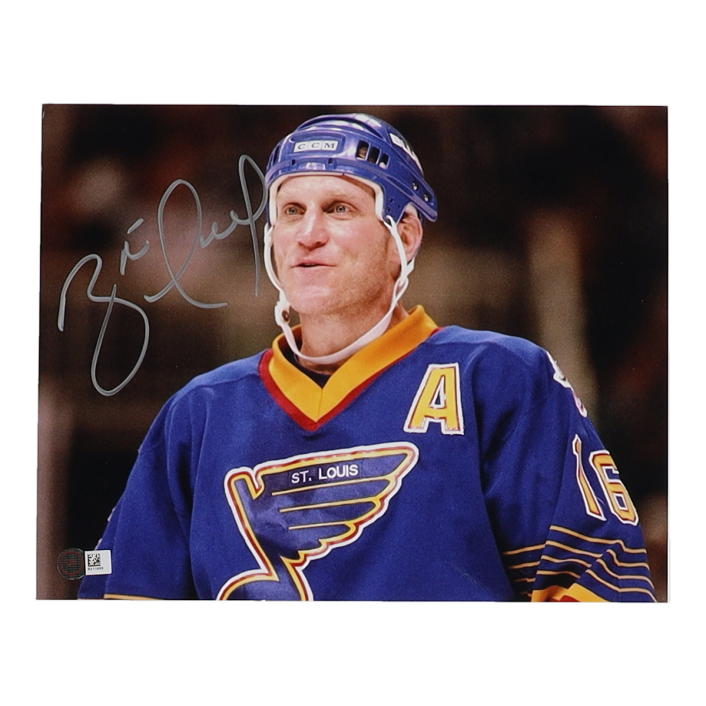 Brett Hull Signed Blues 8x10 Photo (SM) | Pristine Auction