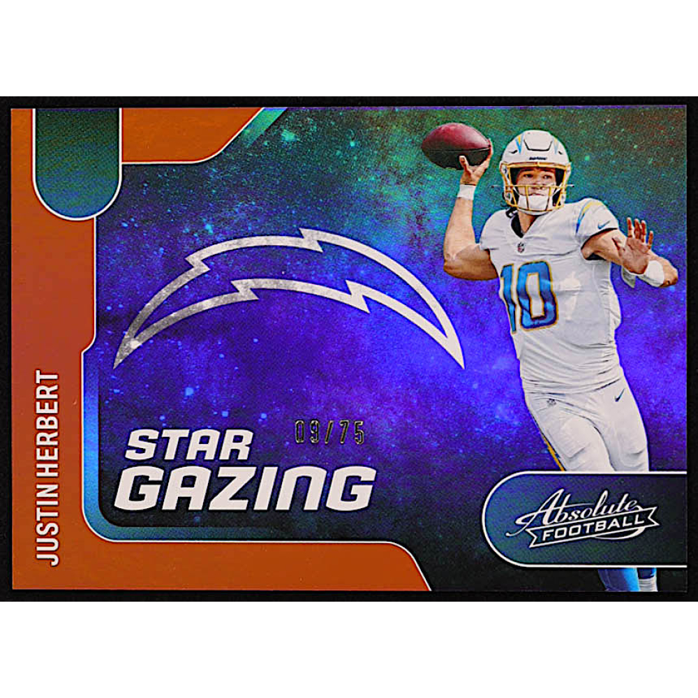 Justin Herbert 2022 Absolute Star Gazing Spectrum Orange #3 #9/75 ...