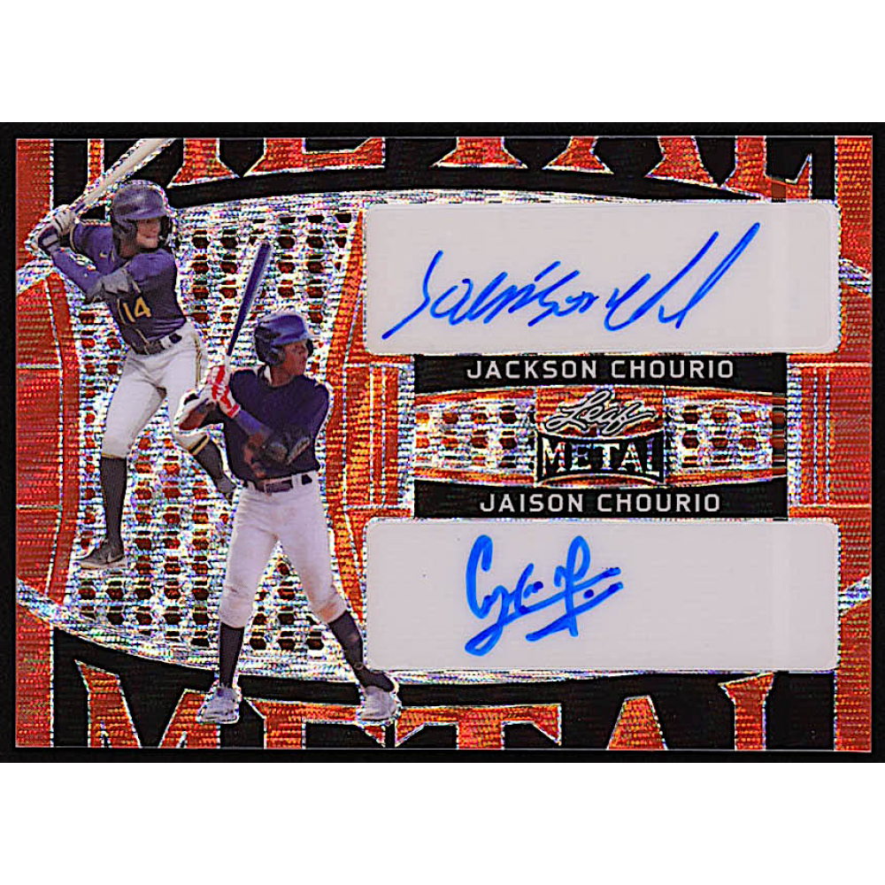 Jackson Chourio / Jaison Chourio 2022 Leaf Metal Dual Autographs Mojo ...