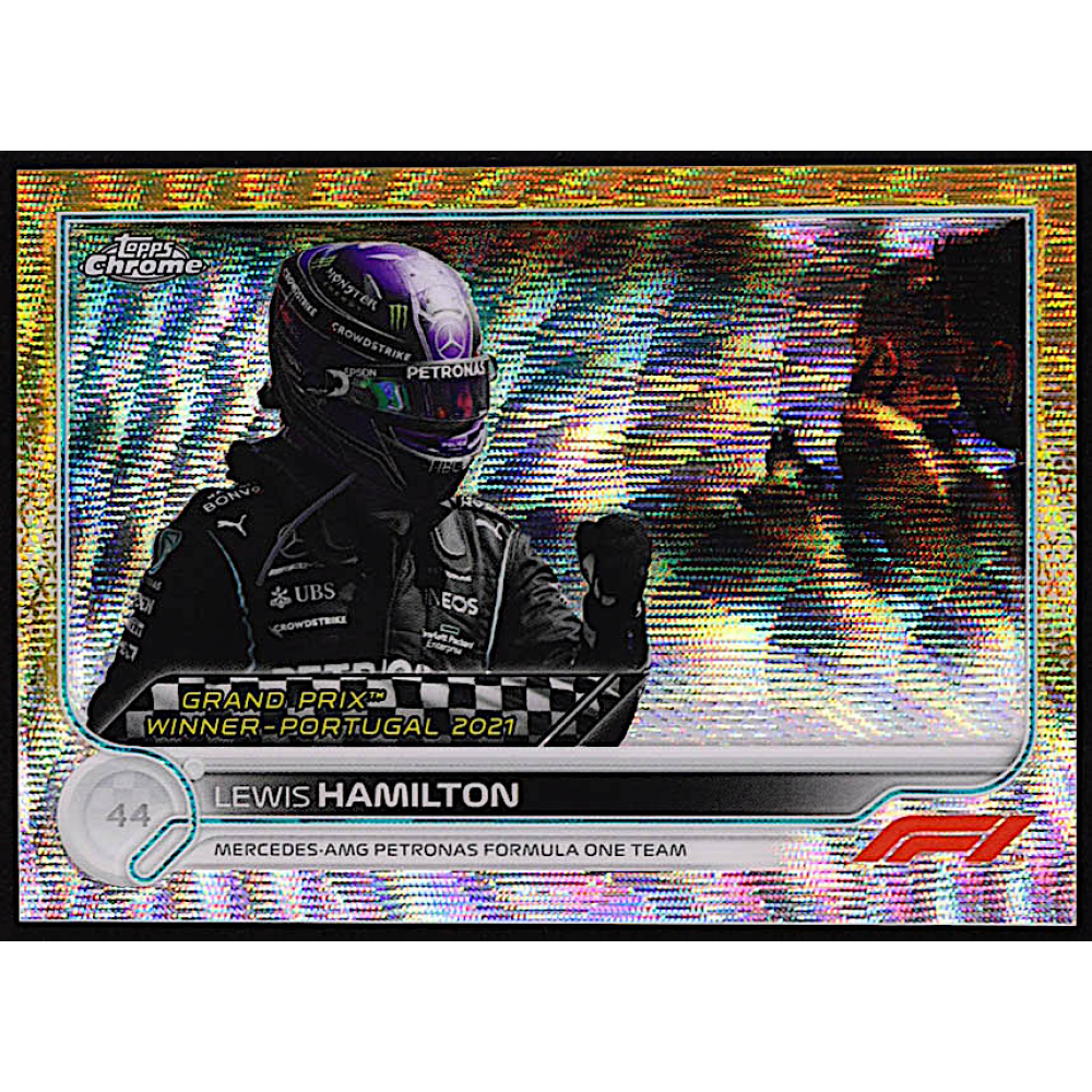 Lewis Hamilton 2022 Topps Chrome Formula 1 Gold Wave Refractors #153 ...